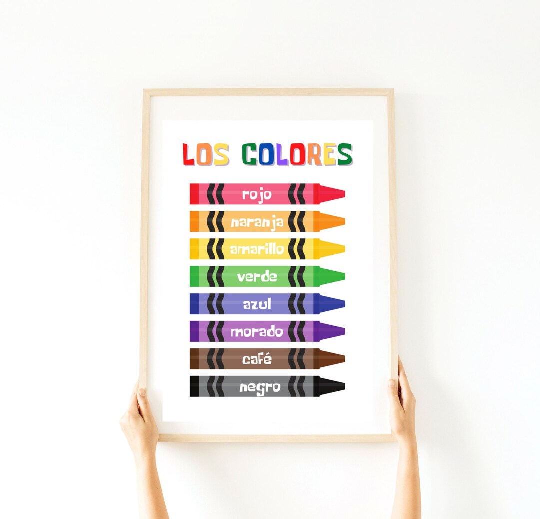 The Colors Poster, Spanish, Kids Wall Art, Growth Mindset, Classroom ...