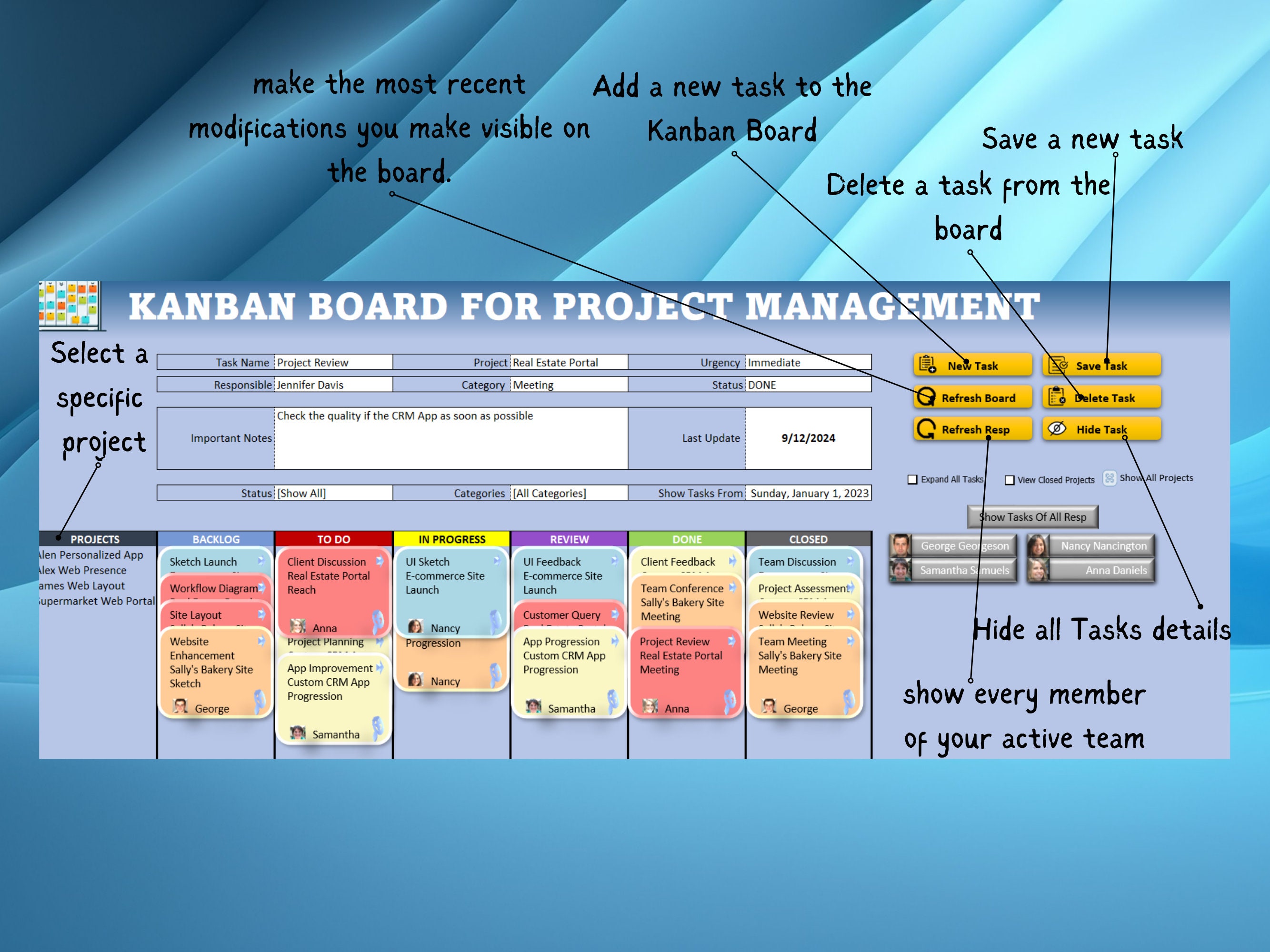 Digital Visual Kanban Board Efficient Customizable Kanban Tool Agile Project Management Drag And