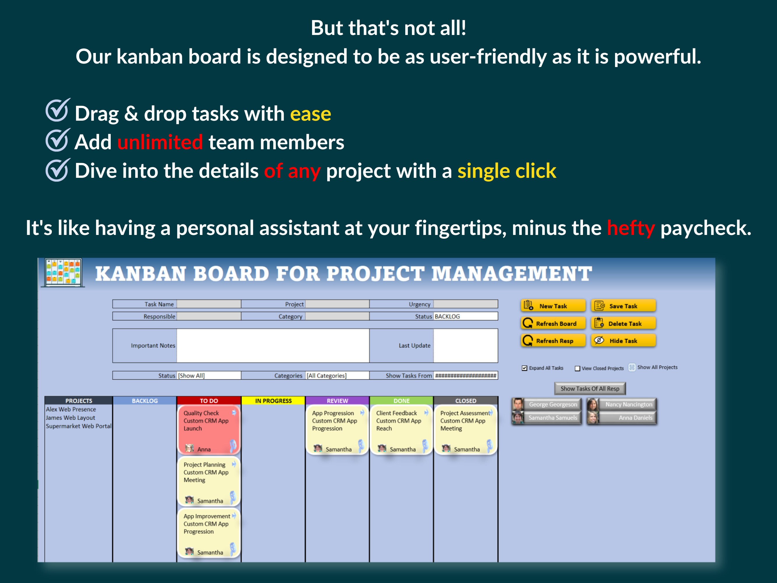 Digital Visual Kanban Board Efficient Customizable Kanban Tool Agile Project Management Drag And
