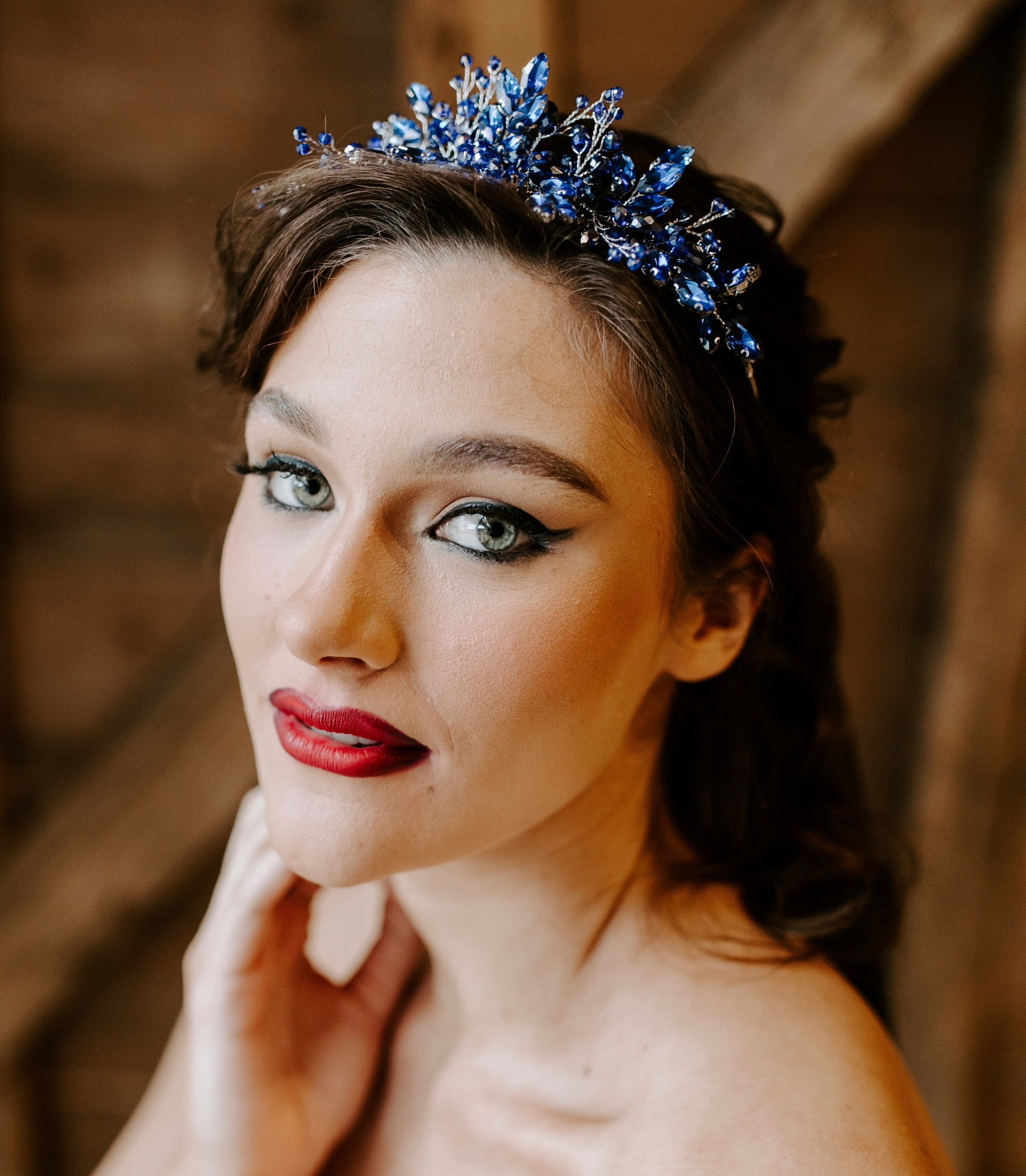 Blue Crystal Headpiece Royal Blue Bridal and Occasion - Etsy UK