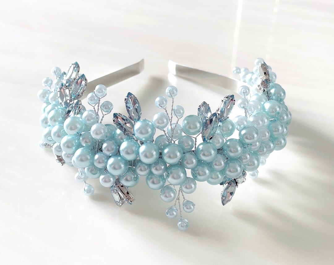 Blue Pearl Headpiece, Pale Blue Bridal and Occasion Headband - Etsy