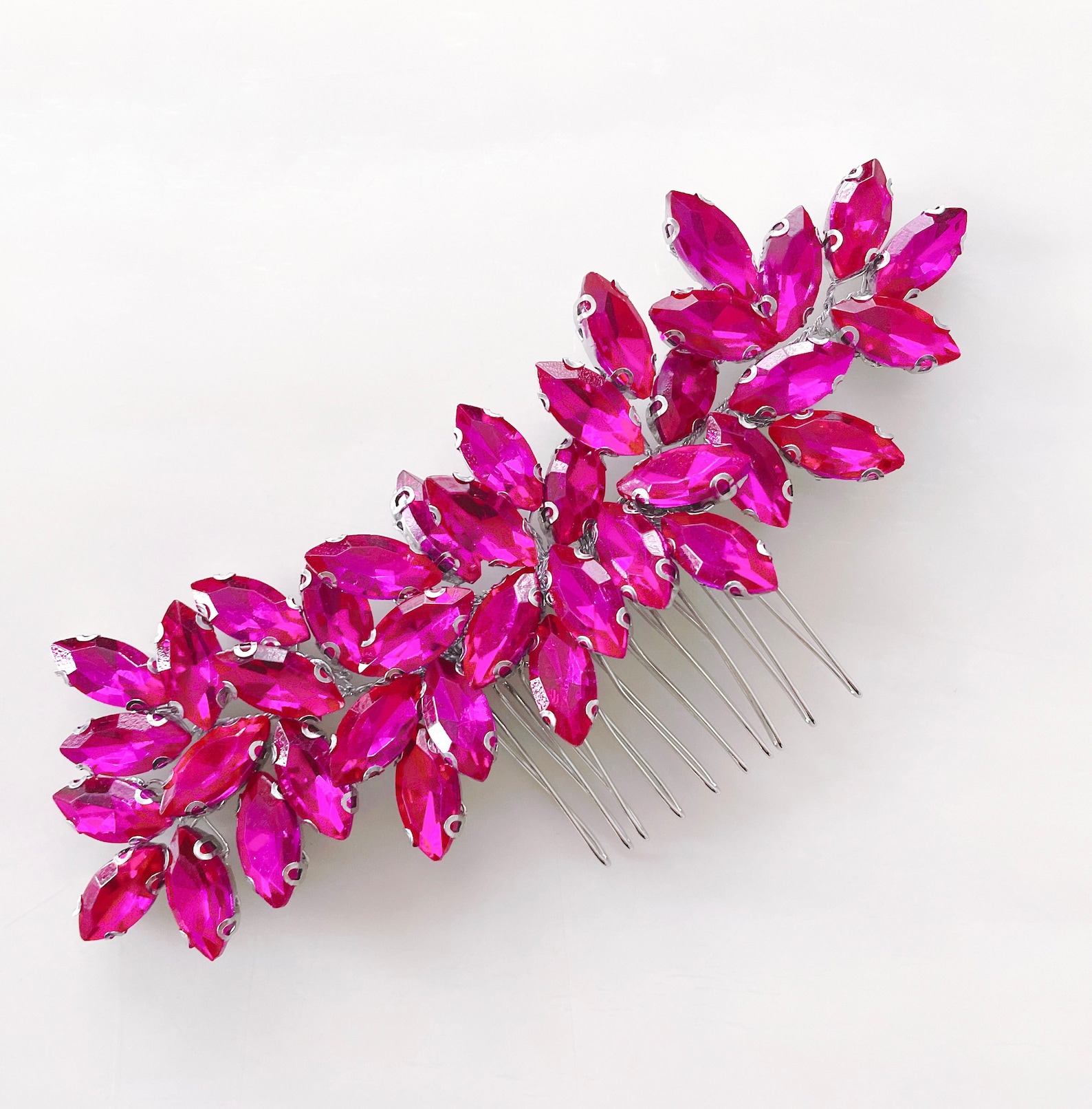 Enya Hot Pink Hair Comb Fuchsia Pink Bridal Headpiece - Etsy