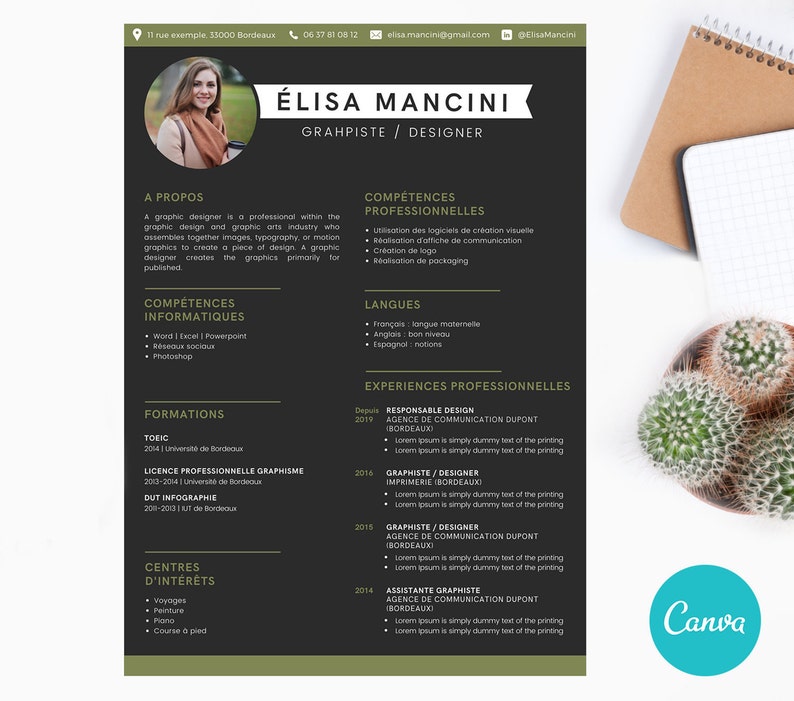 Template CV / Template Resume - Etsy