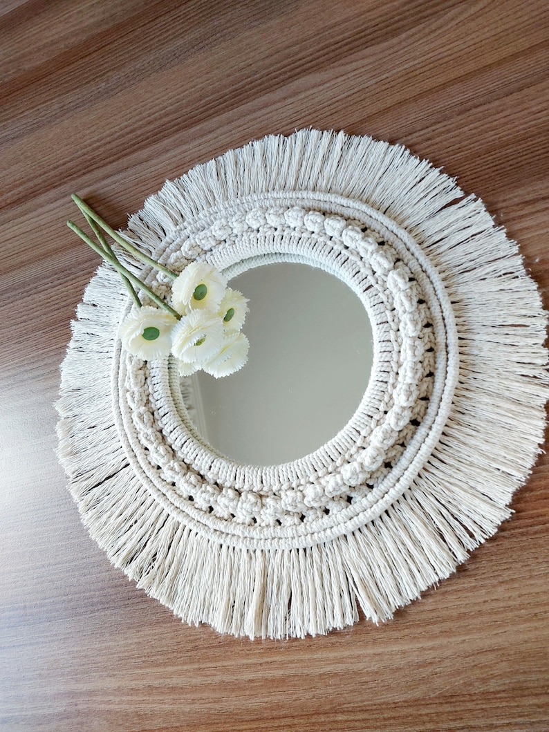 Macrame Wall Hanging,macrame Mirror Wall Hanging,bohemian Wall Decor,macrame Decor - Etsy