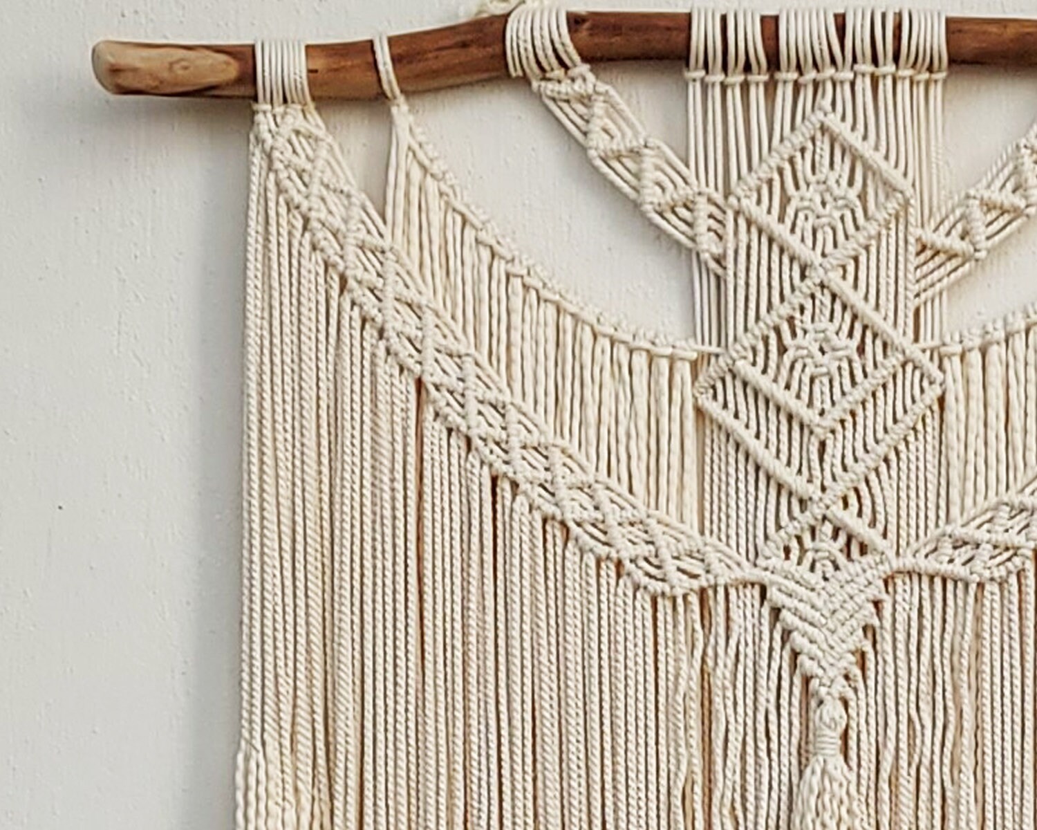 Macrame Wall Art With Drift Wood Boho Home Decor Modern Boho - Etsy