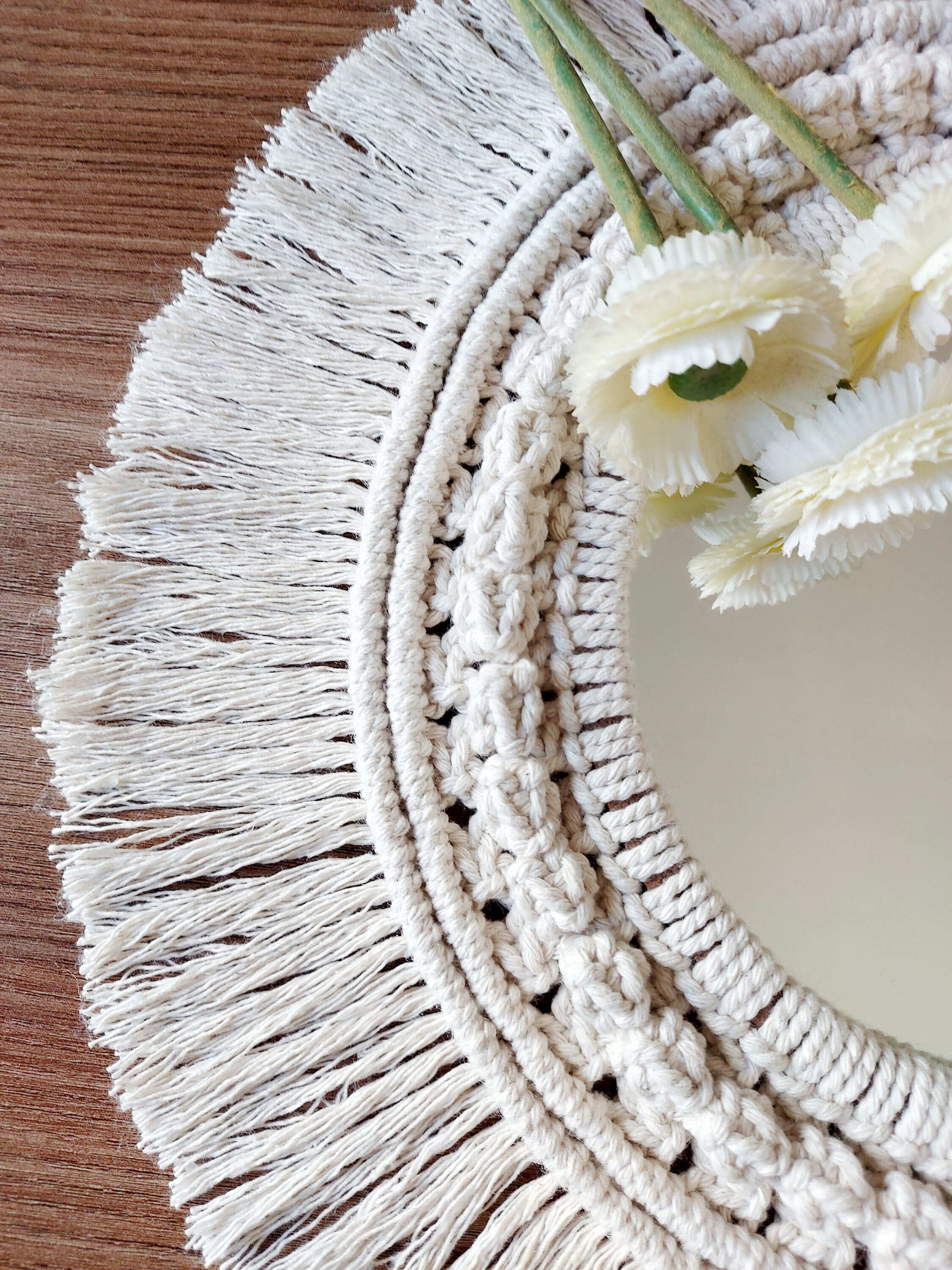 Macrame Wall Hanging,macrame Mirror Wall Hanging,bohemian Wall Decor ...