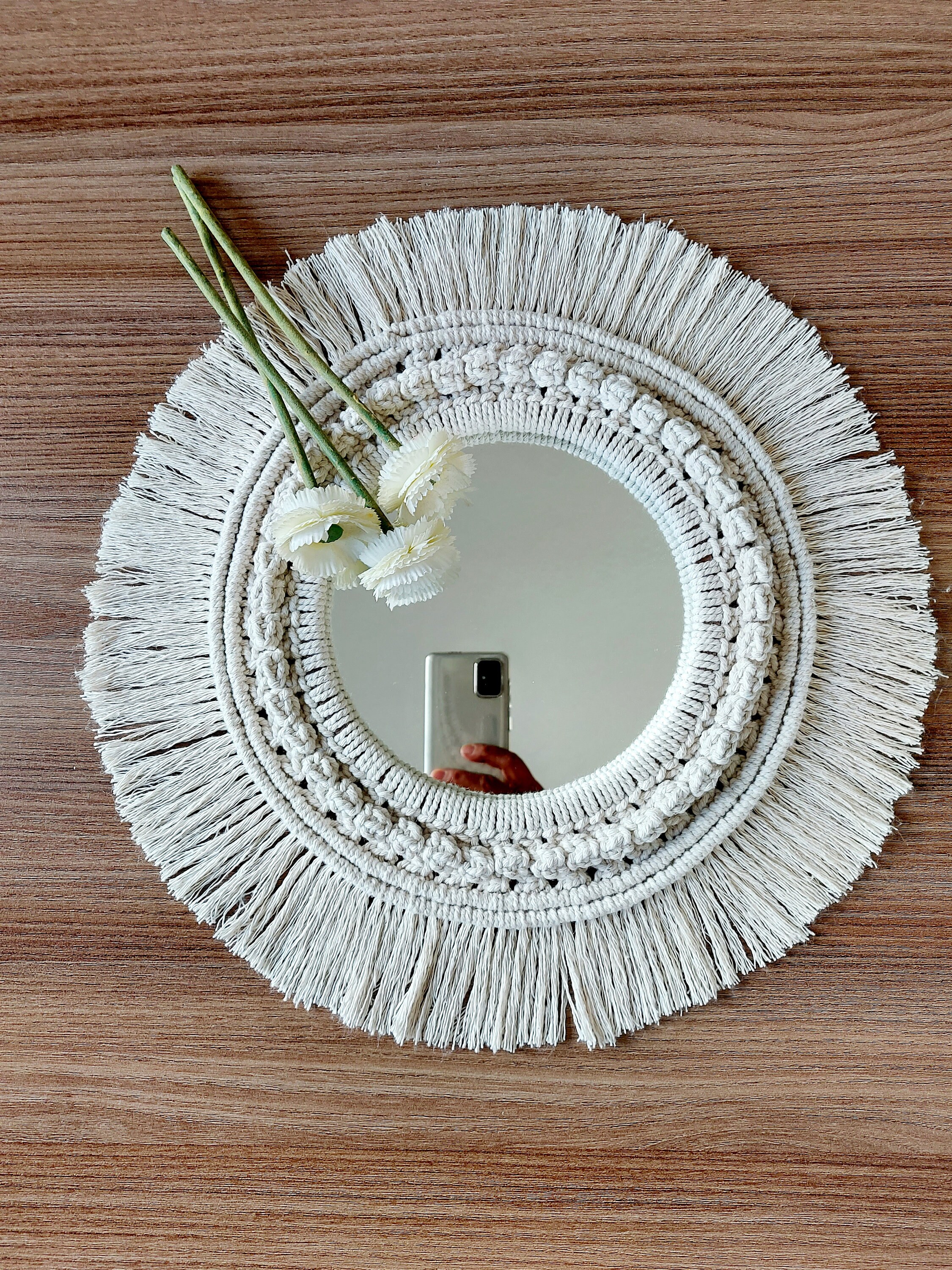 Macrame Wall Hanging,macrame Mirror Wall Hanging,bohemian Wall Decor ...