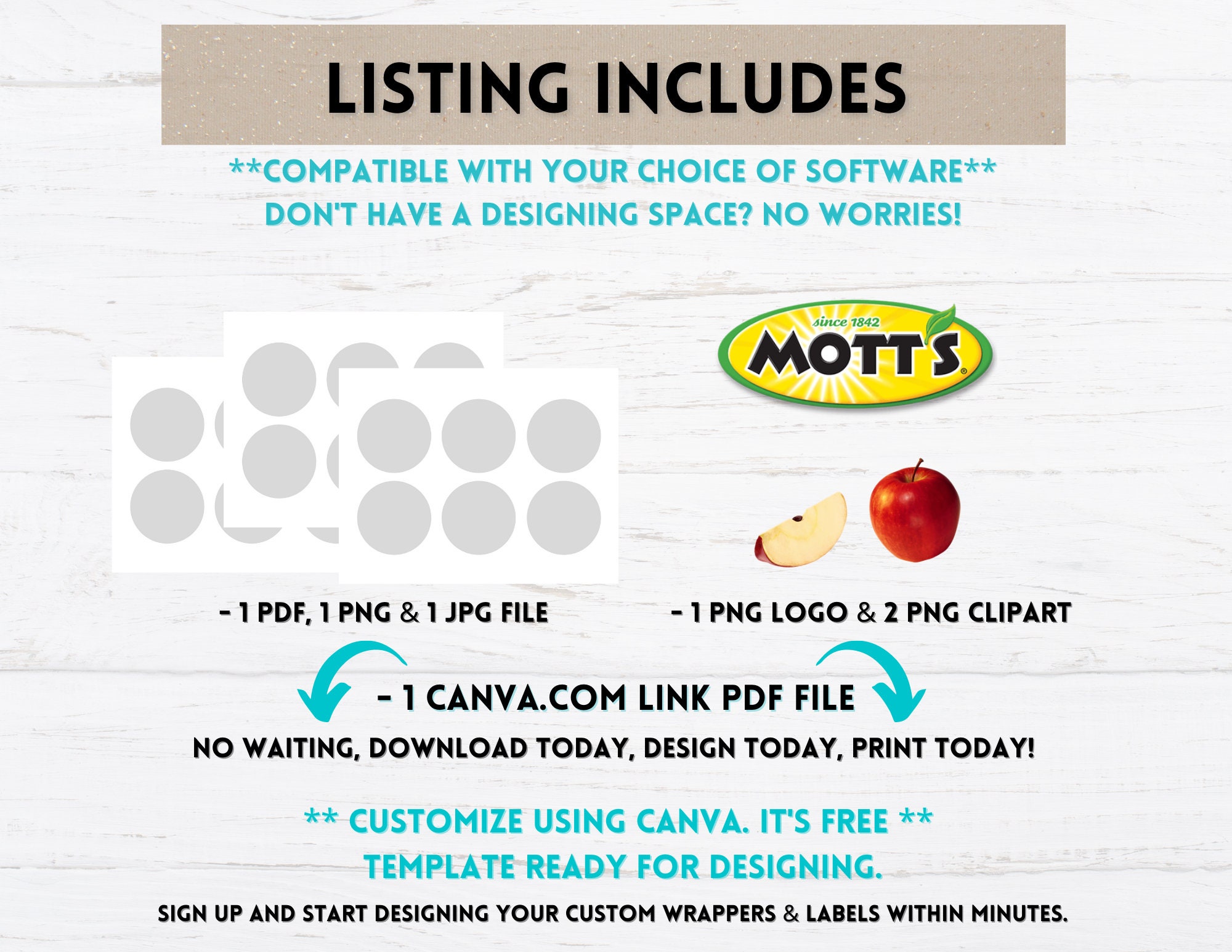 Blank Apple Sauce Label Template| Canva Template| Digital Download| DIY ...