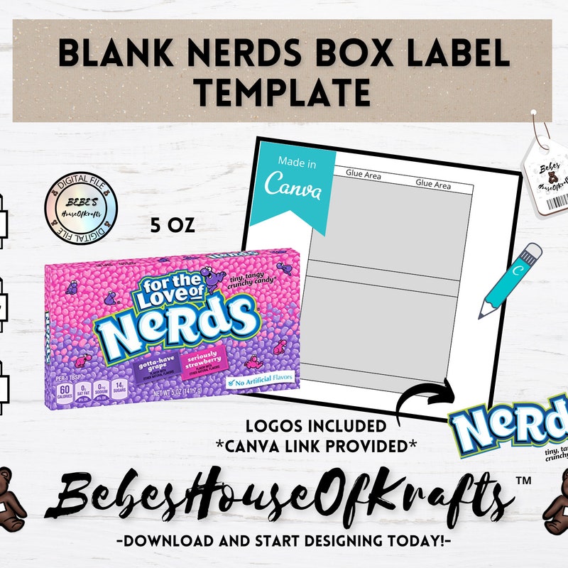 Nerds Candy Template - Etsy