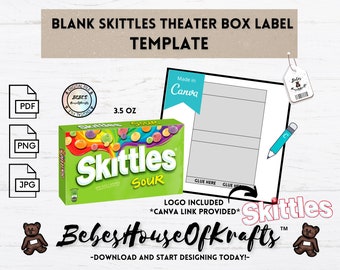 Skittles Label Template - Etsy