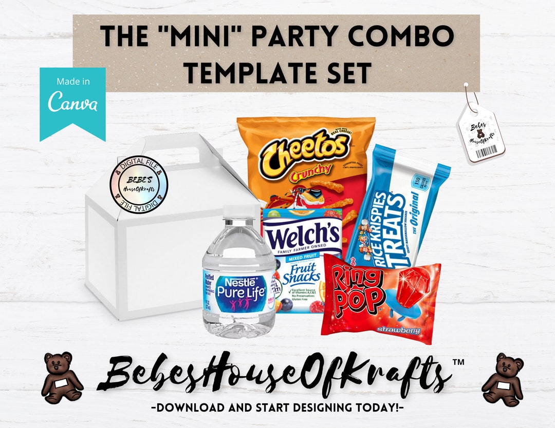 Party Bundle Template Set| Canva Link| Diy Wrappers| Digital Download ...