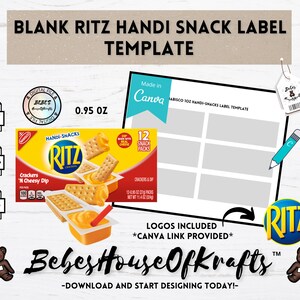 Blank Ritz Handi Snack Label | Canva Link| DIY Label | Digital Download ...