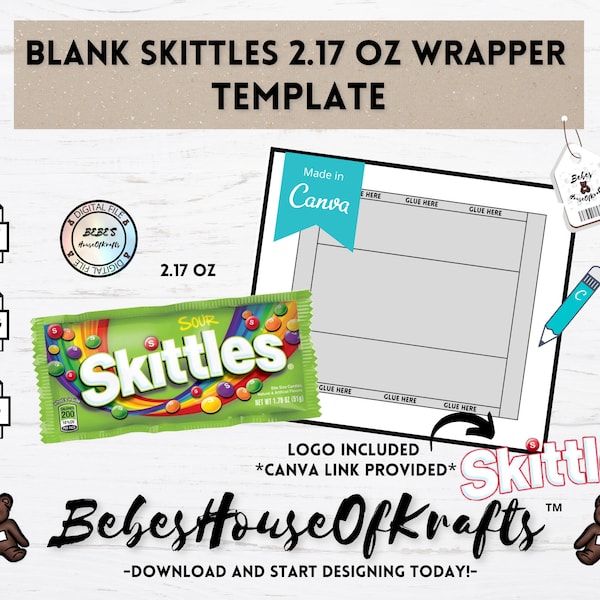 Skittles Canva Template - Etsy