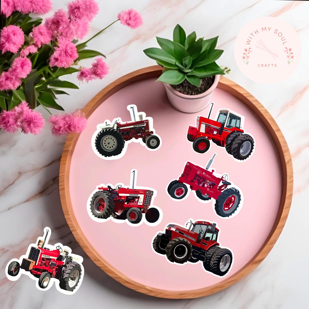 Realistic Red Tractor Stickers: Farmall & IH Farming Equipment - Etsy