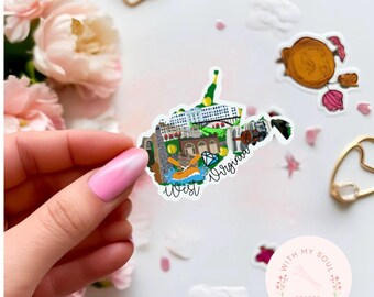 West Virginia Sticker - Vinyl Sticker - Vinyl WV Sticker - WV Almost ...