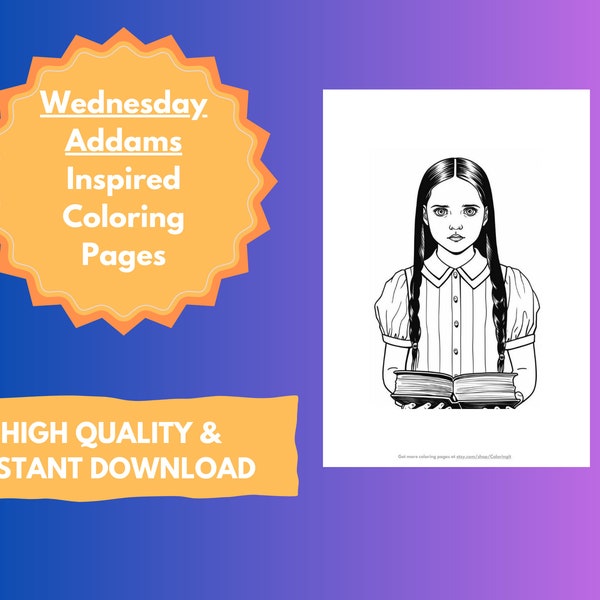 Wednesday Drawings Coloring - Etsy