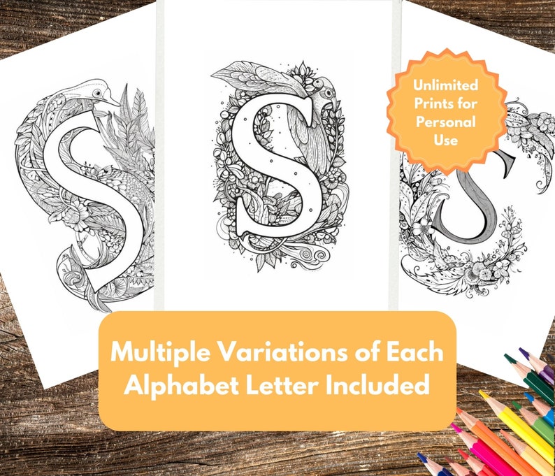 100 Alphabet & Numbers Coloring Pages Sheets Bundle A-Z - Etsy
