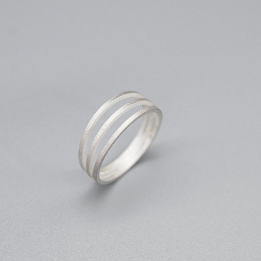 Exclusive* | Trio Ring | Textured & Oxidised Sterling Silver - Etsy