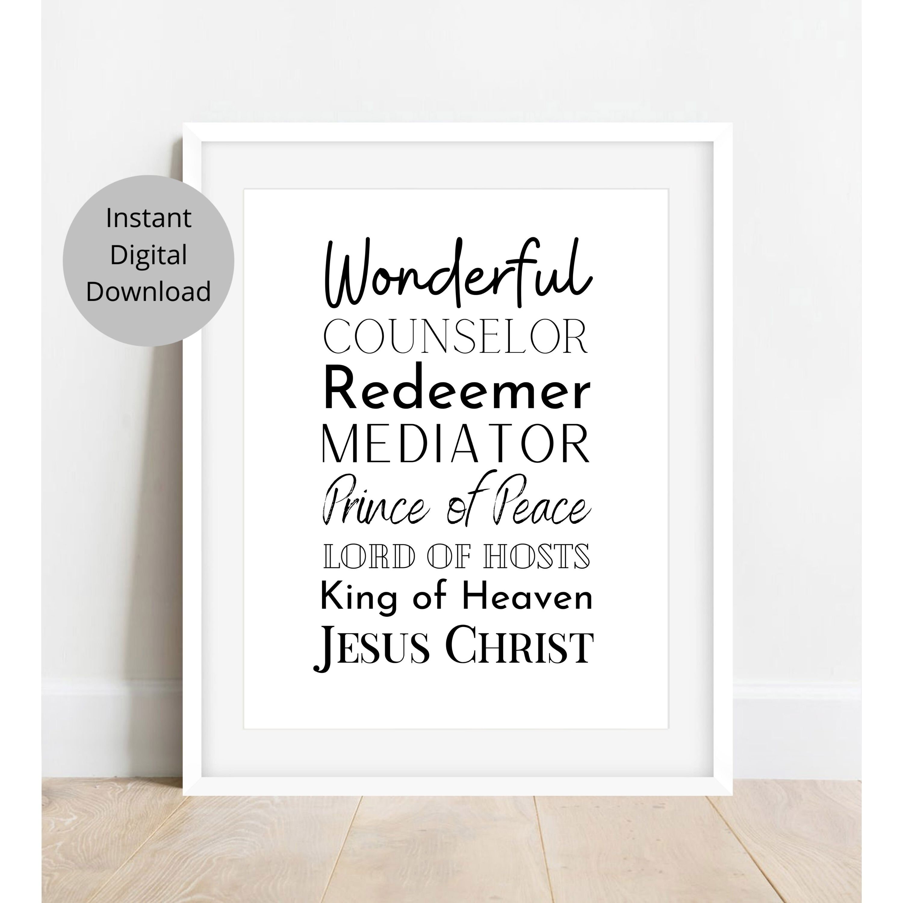 Printable Christian Wall Art Names of Jesus Jesus Christ - Etsy