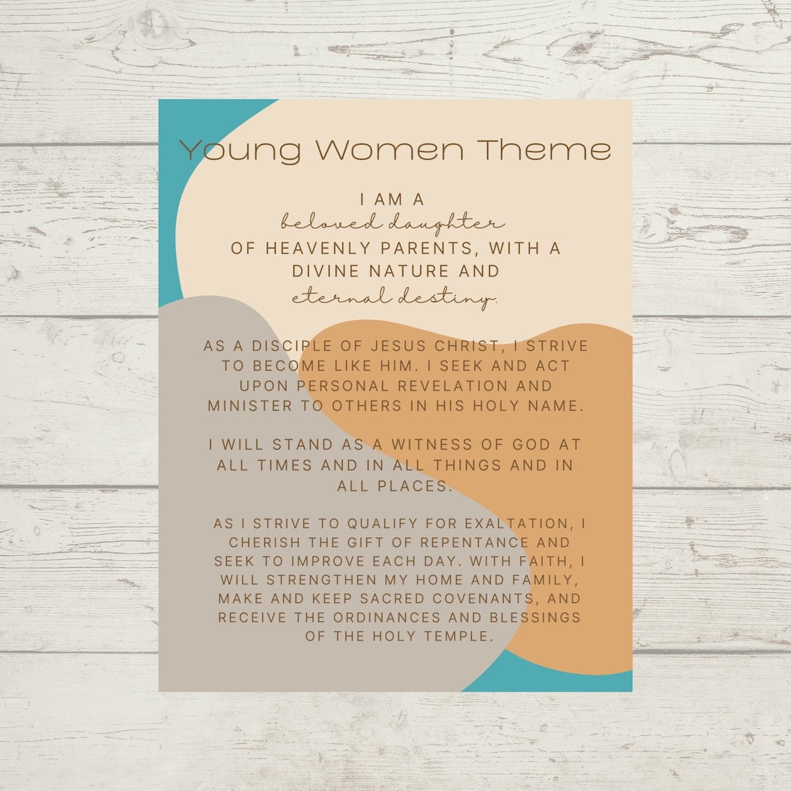 Printable Young Women Theme, 2021 LDS Young Women Theme Poster, LDS ...