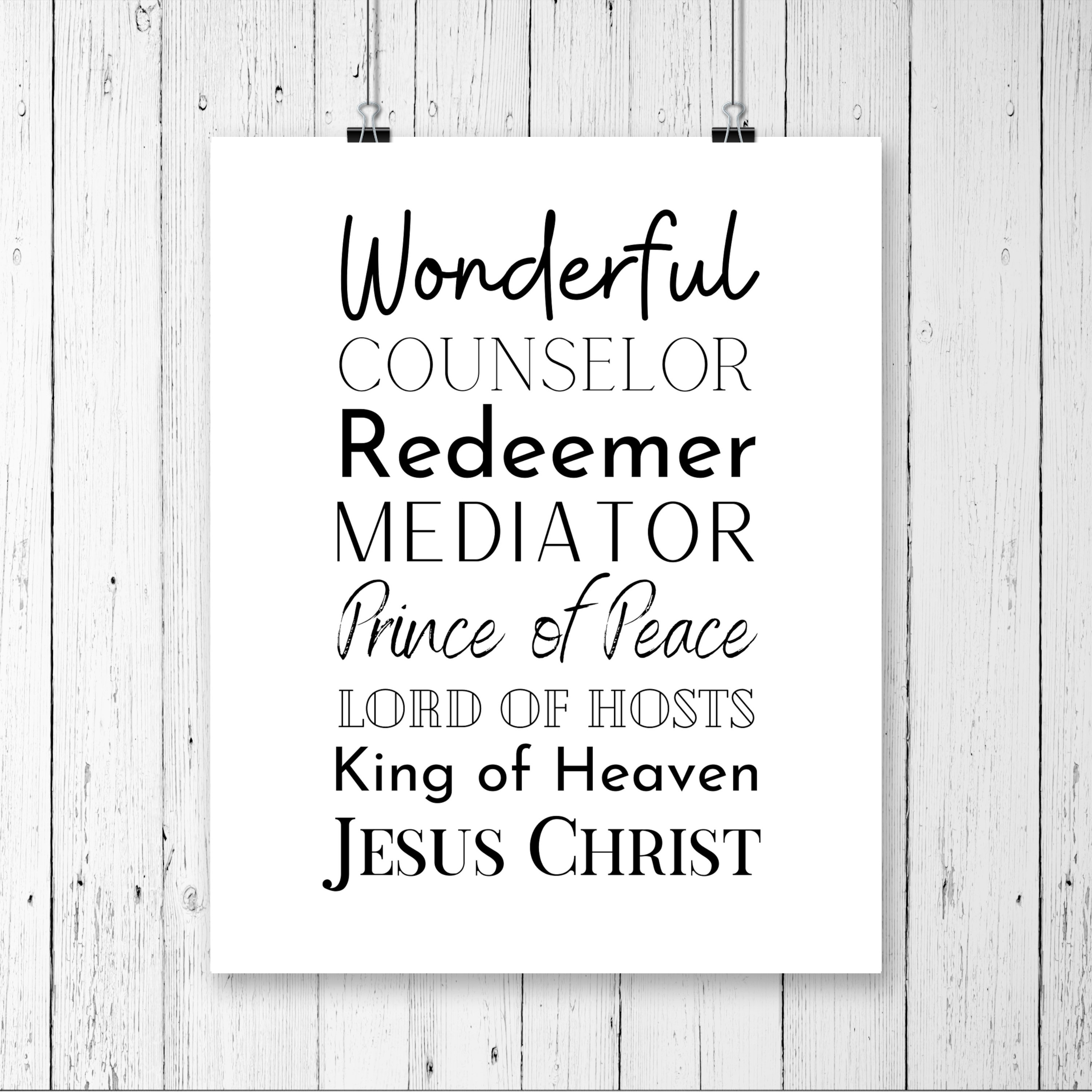 Printable Christian Wall Art Names of Jesus Jesus Christ - Etsy