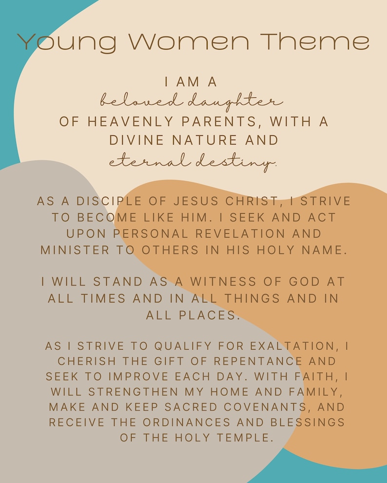 Printable Young Women Theme, 2021 LDS Young Women Theme Poster, LDS ...