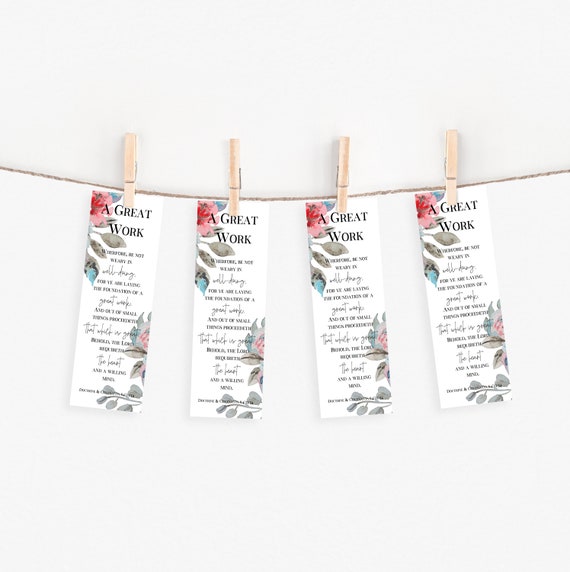 Printable LDS Bookmarks A Great Work 2021 LDS Youth Theme | Etsy Canada