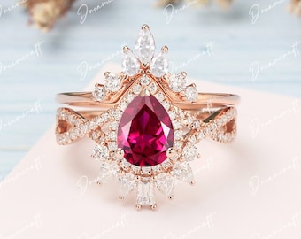 Marquise Cut Ruby Ring - Etsy