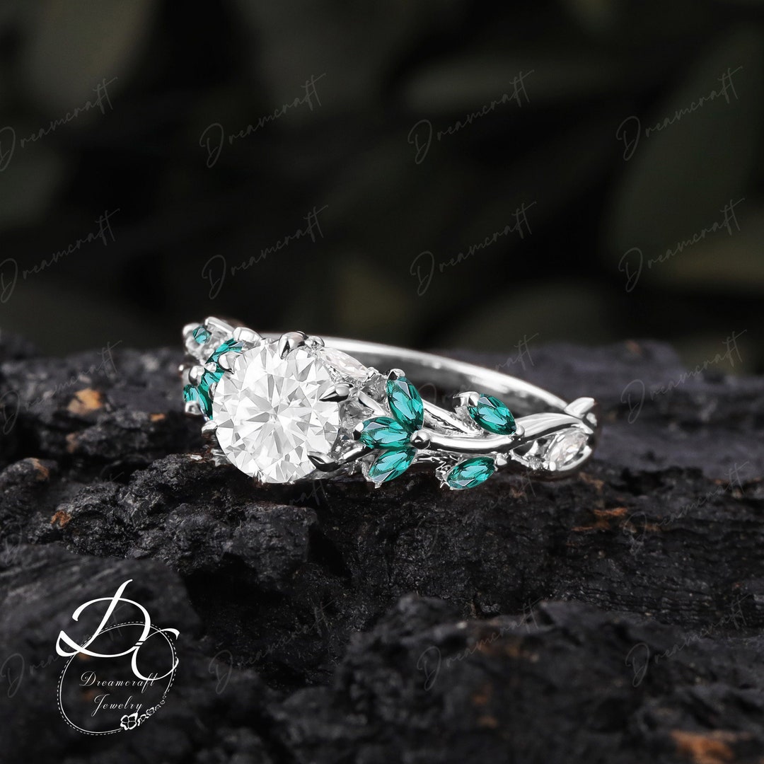 Vintage Moissanite Engagement Ring Unique Promise Ring for Her - Etsy