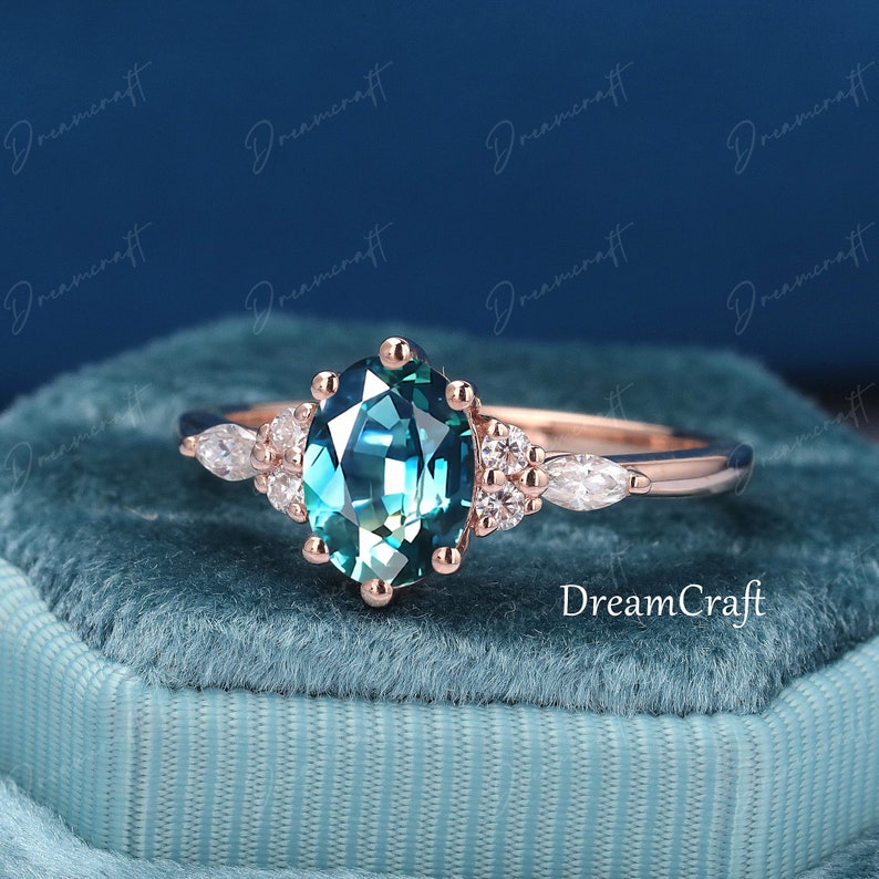 Blue Green Sapphire Engagement Ring Teal Sapphire Engagement | Etsy