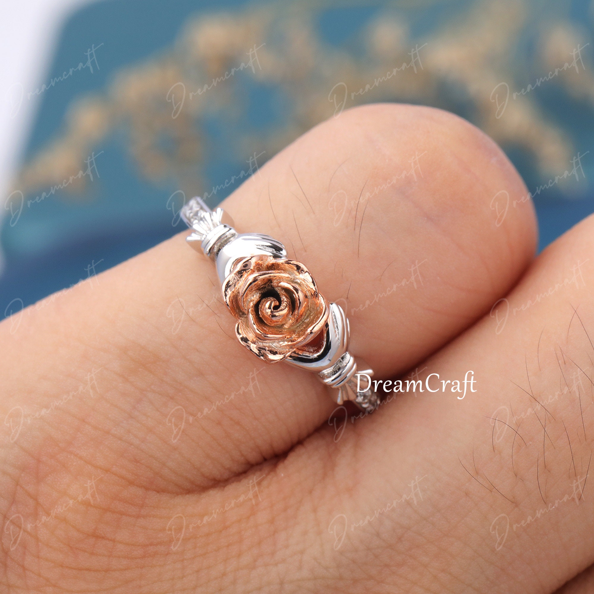 Claddagh Ring Rapunzel Fairy Tale 925 Sterling Silver 14K Gold - Etsy
