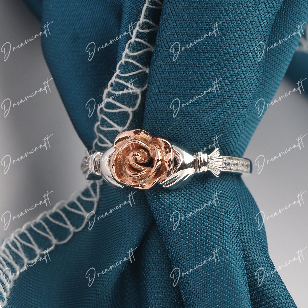 Claddagh Ring Rapunzel Fairy Tale 925 Sterling Silver 14K Gold - Etsy