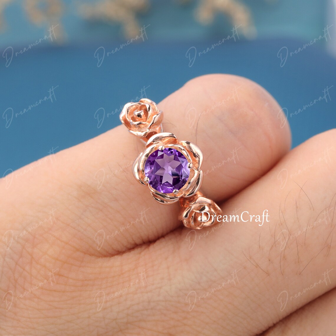 Rapunzel Fairy Tales Anniversary Ring Natural Amethyst Rose - Etsy