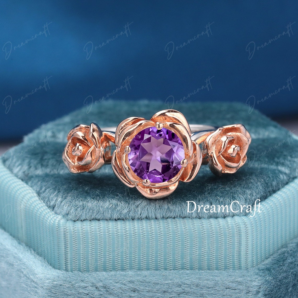 Rapunzel Fairy Tales Anniversary Ring Natural Amethyst Rose - Etsy