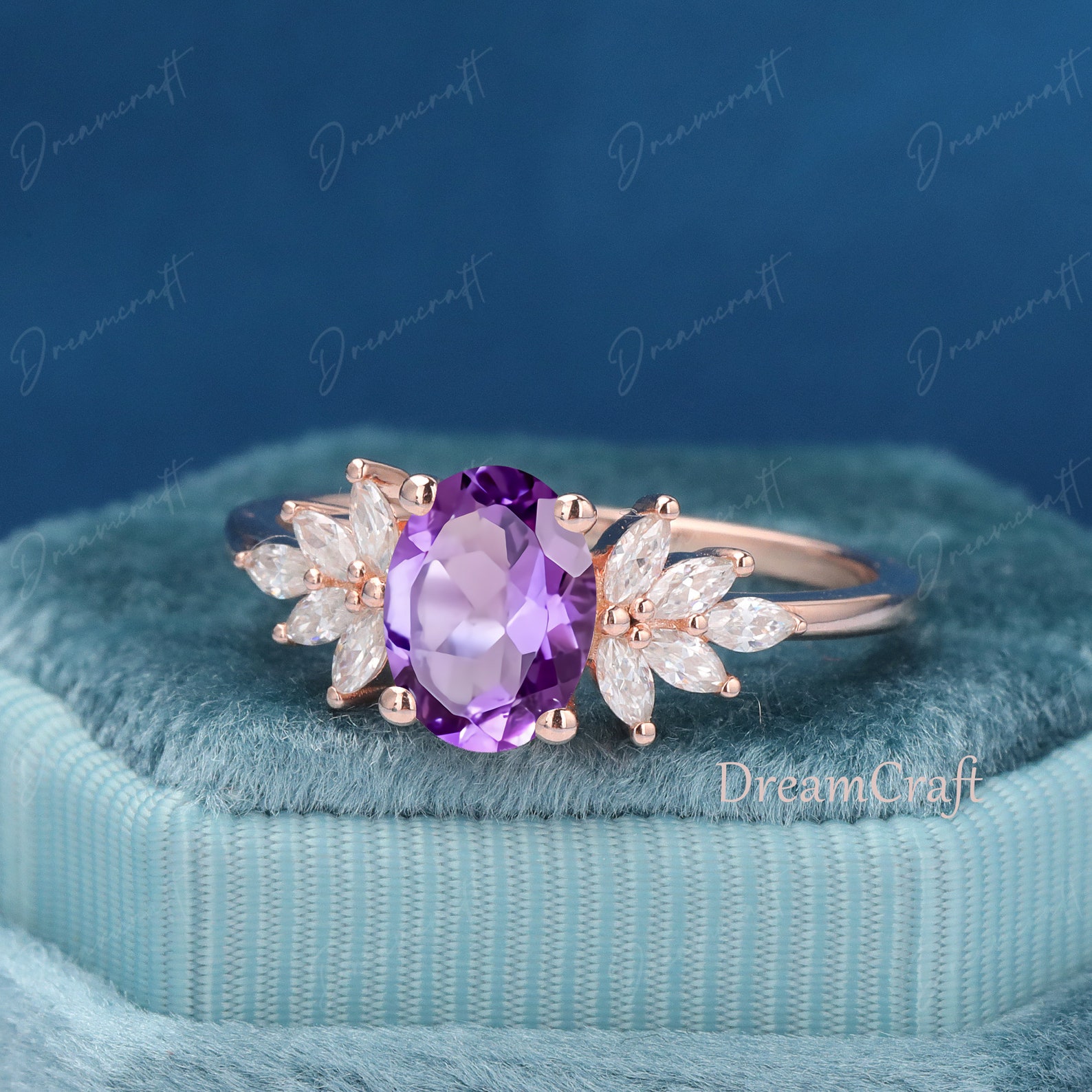 Amethyst Engagement Ring Vintage Engagement Ring Oval Unique - Etsy