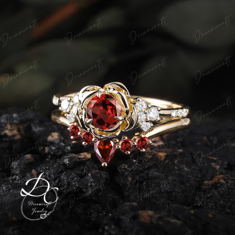 Vintage Garnet Engagement Rings