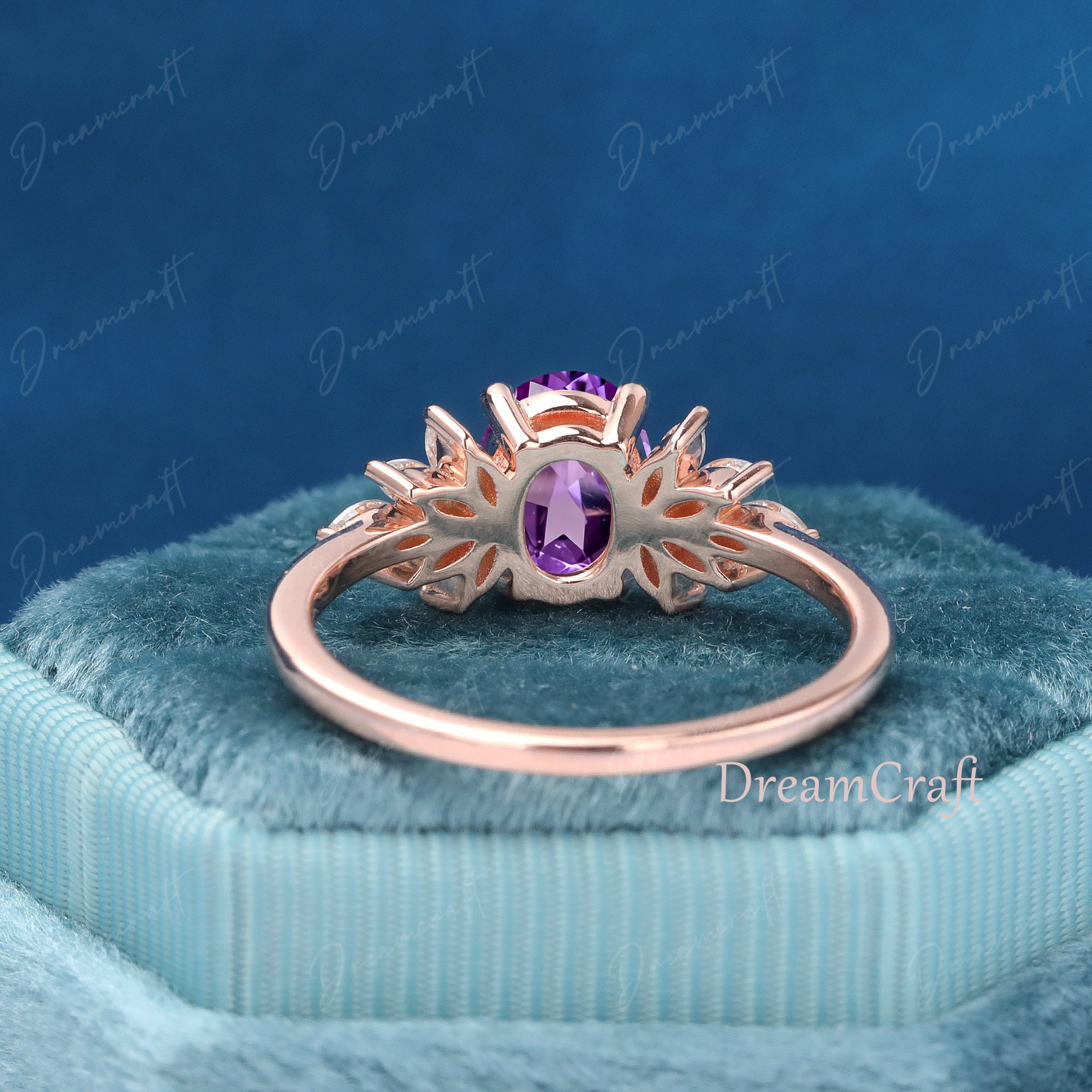 Amethyst Engagement Ring Vintage Engagement Ring Oval Unique - Etsy