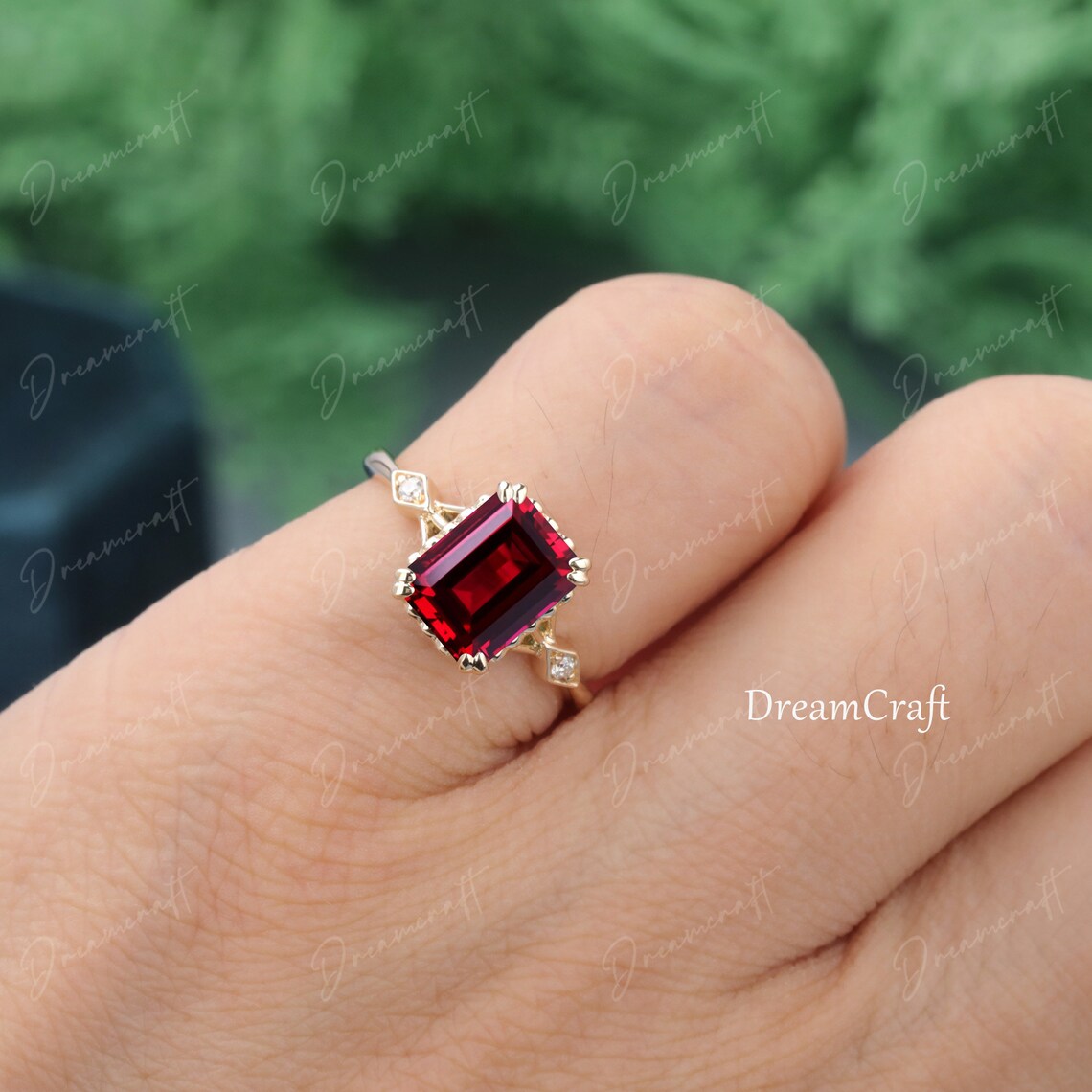 Ruby Engagement Ring Vintage Solid Gold Engagement Ring - Etsy