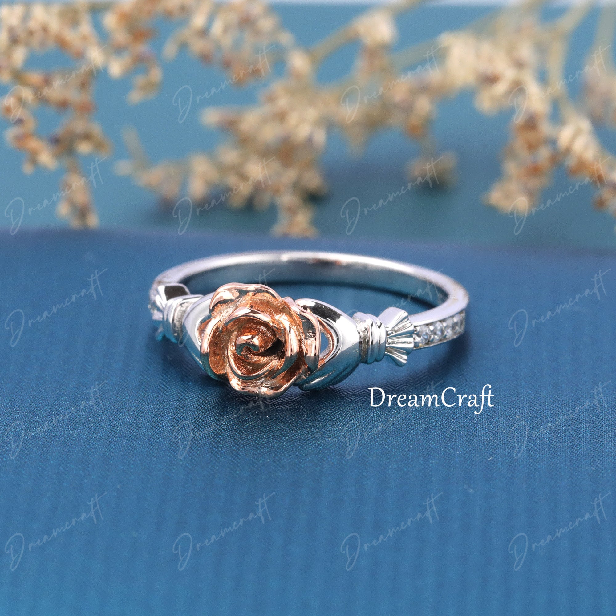 Claddagh Ring Rapunzel Fairy Tale 925 Sterling Silver 14K Gold - Etsy