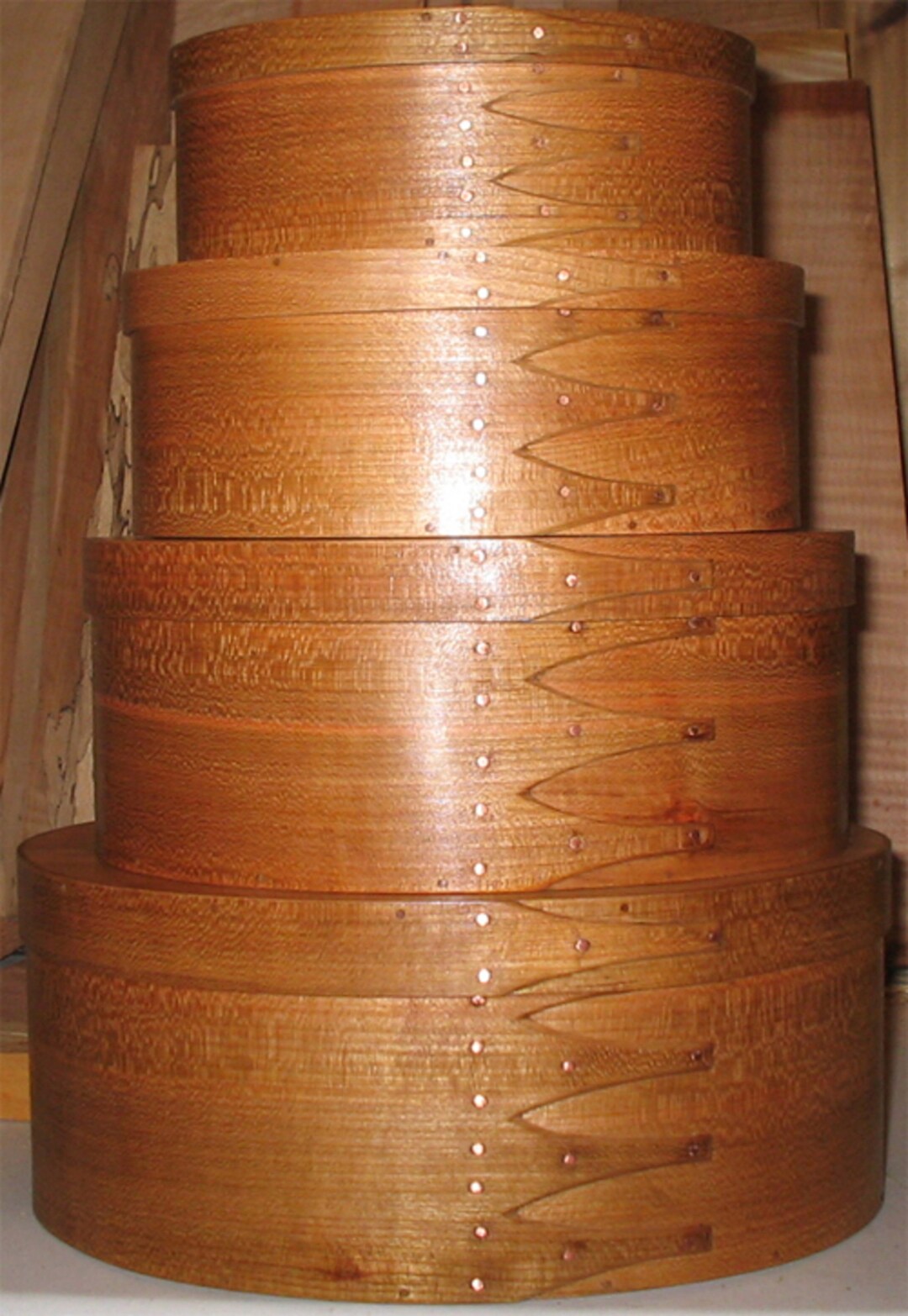 Cherry Shaker Oval Boxes Stack of 4 Sizes 3-6 Made to Order - Etsy