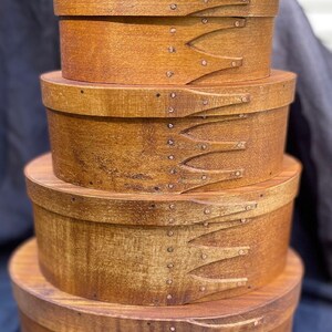 Shaker Oval Boxes Antique Finish Stack of 5 Sizes 1-5 Made to Order - Etsy