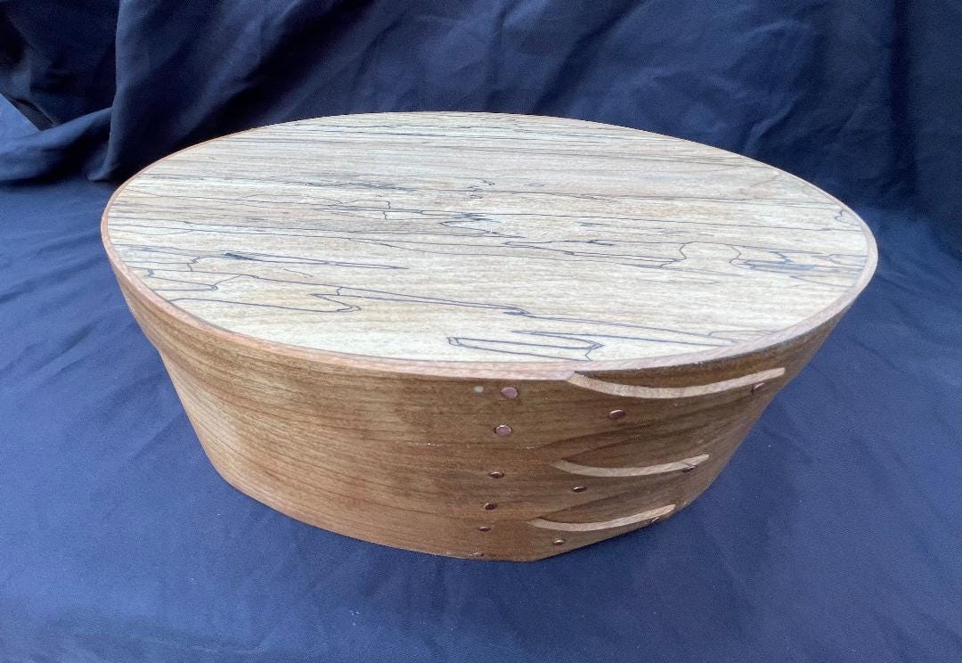Shaker Oval Box Size #5 Cherry and Spalted Maple Handcrafted - Etsy