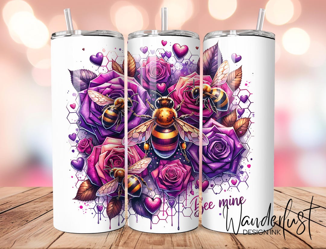 Bee Mine Bumblebee Hearts Valentines Day 20 Oz Skinny Tumbler ...