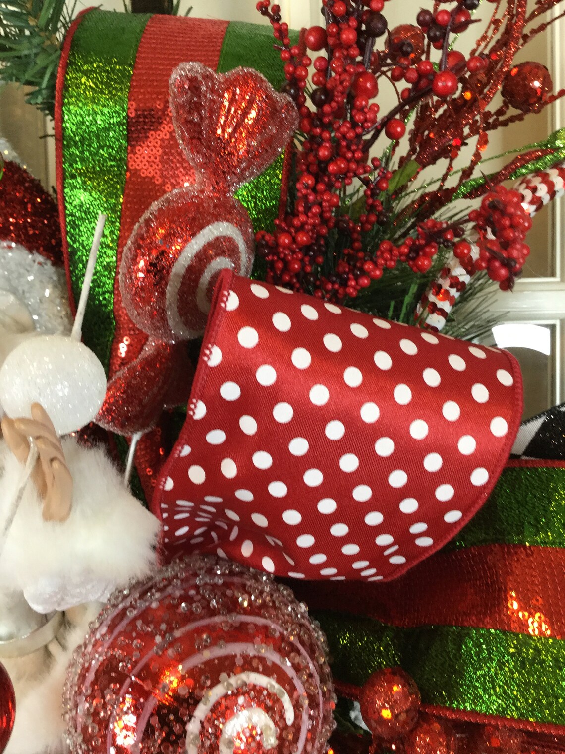 Door, Cane Christmas Candy Cane Christmas Swag, Wreaths for Double ...