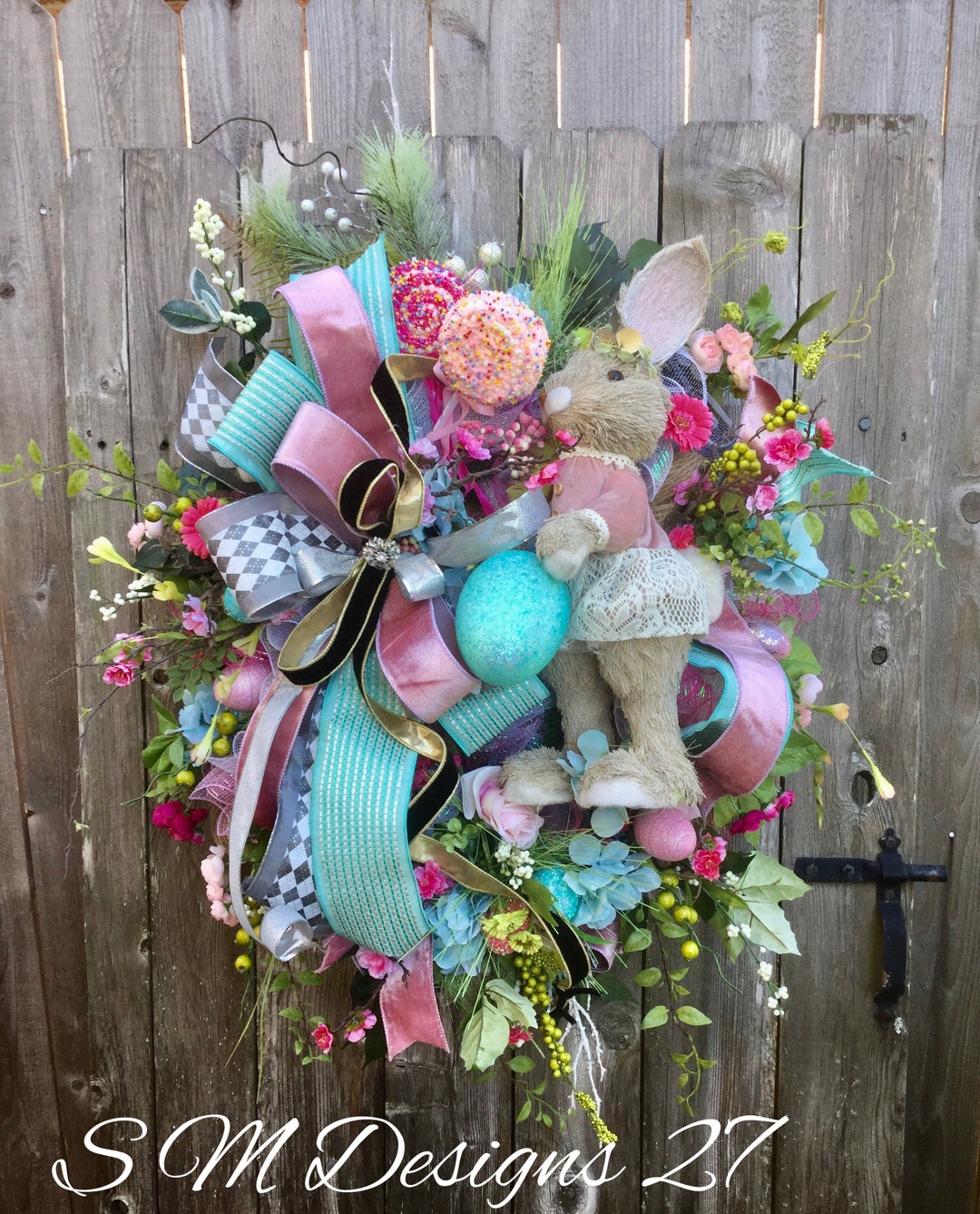 Easter Bunny Wreath, Easter Decor, Easter Wreath, Spring Decor, Spring ...