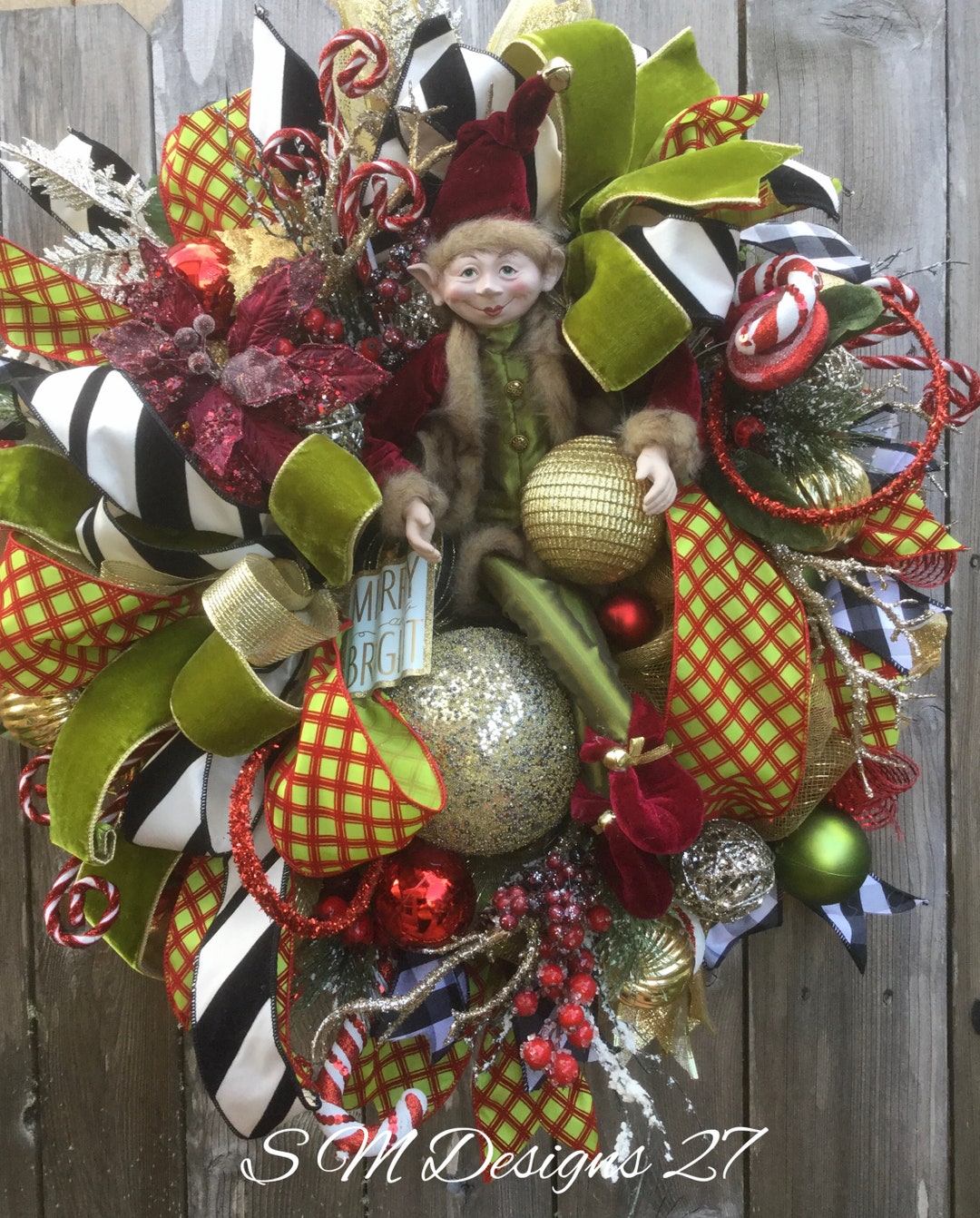 Whimsical Wreath, Christmas Wreath, Christmas Swag,holiday, Christmas ...