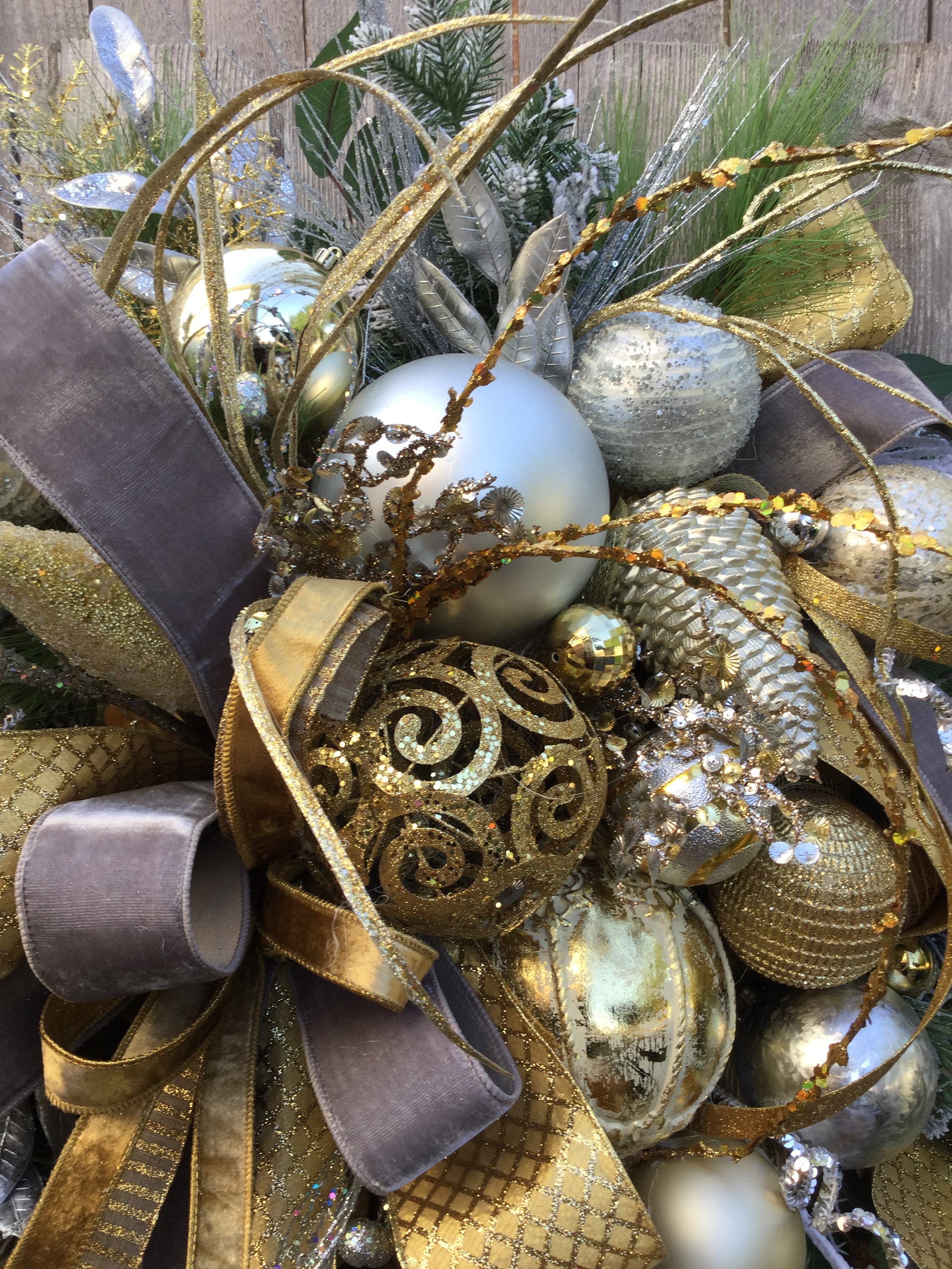 Silver and Gold Christmas Wreath Christmas R - Etsy