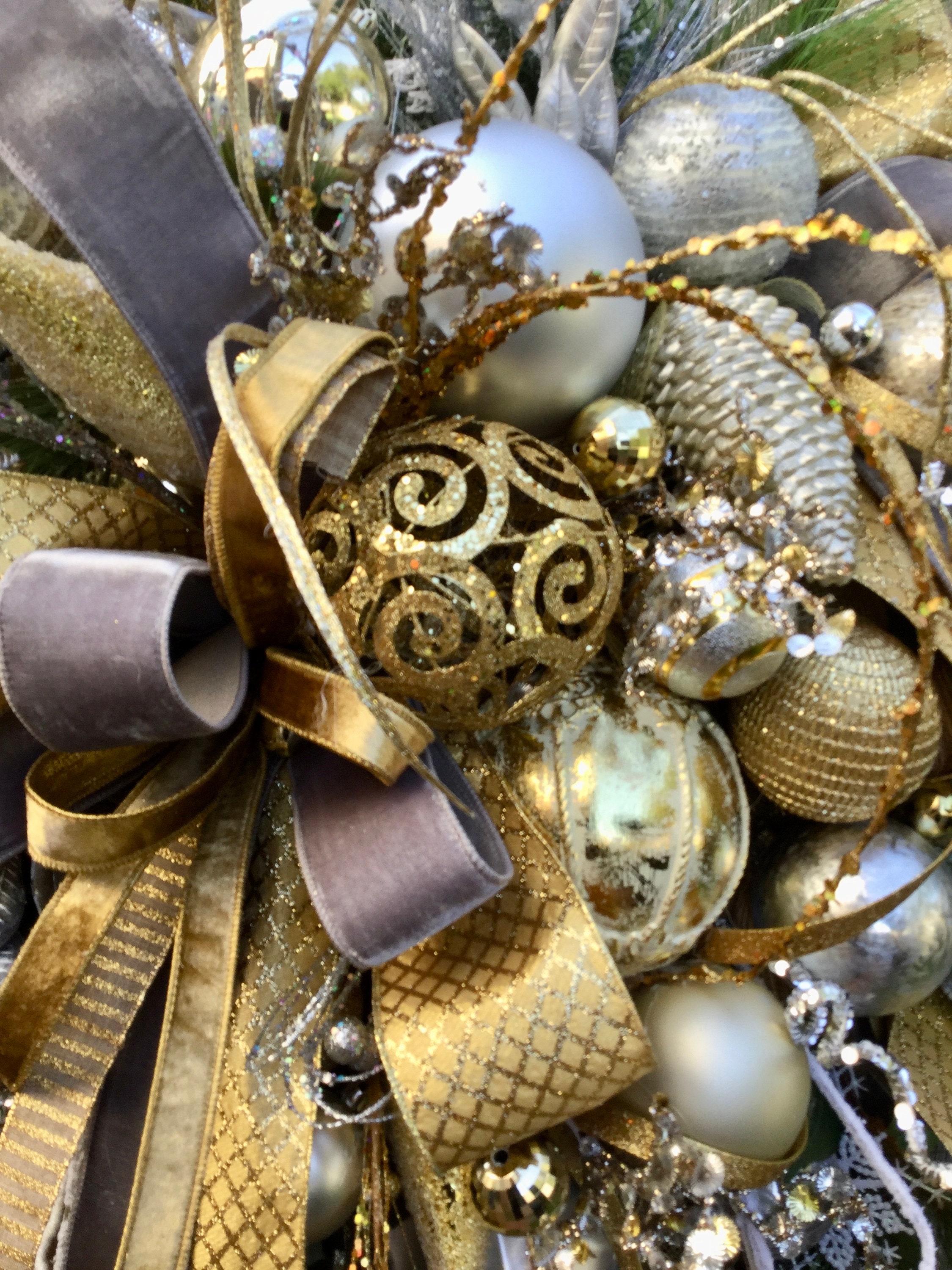 Silver and Gold Christmas Wreath, Christmas R - Etsy