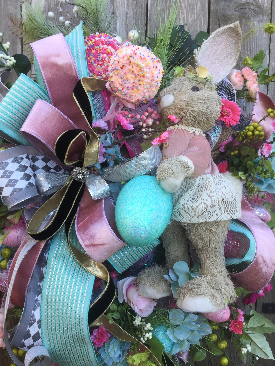 Easter Bunny Wreath, Easter Decor, Easter Wreath, Spring Decor, Spring ...