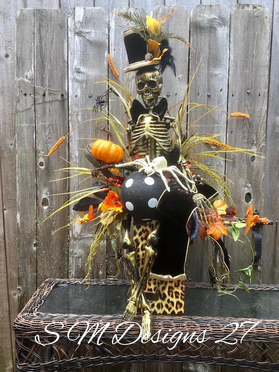 Halloween Decor. Skeleton Centerpiece Skeleton Decor Fall - Etsy